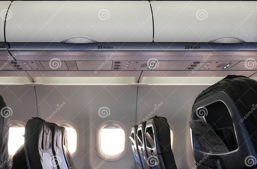 Empty Plane Interior and Seats Stock Photo - Image of seat ...