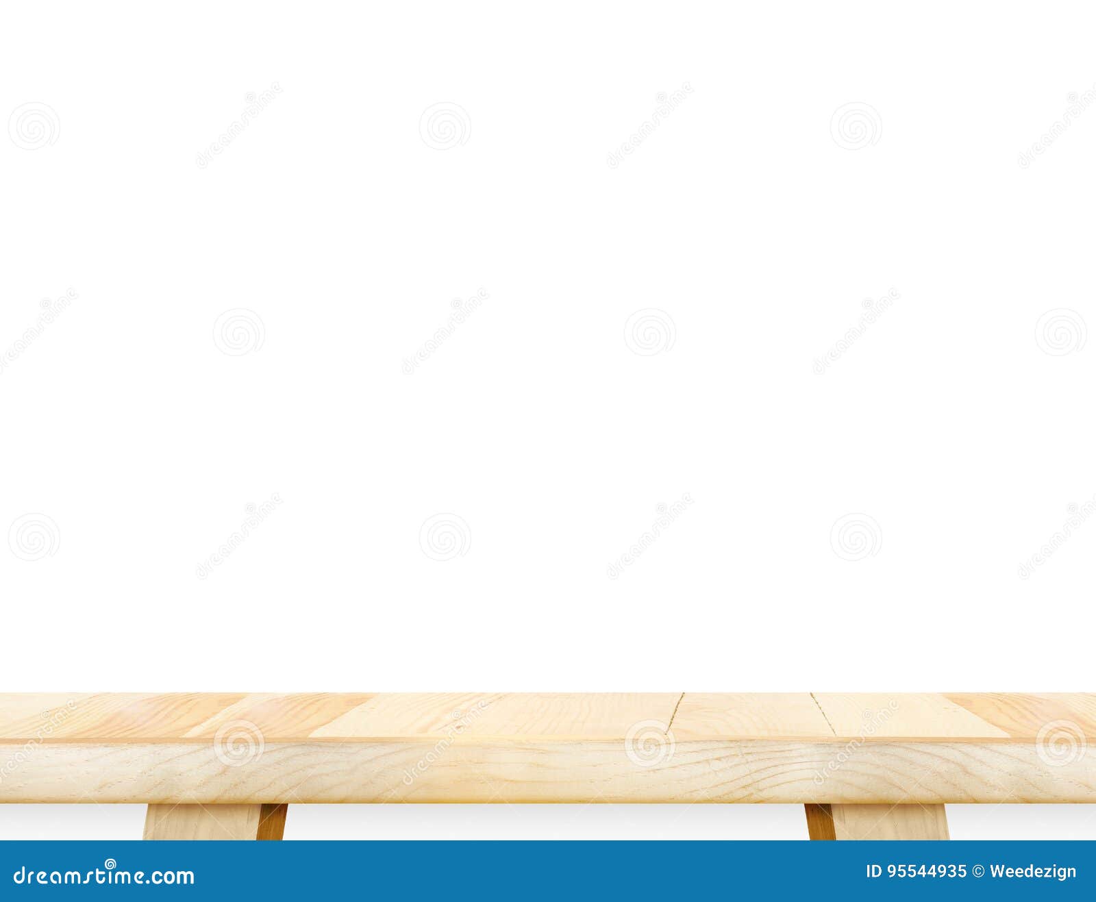 Empty Plank Wood Table Top Isolate on White Background, Leave Sp Stock ...