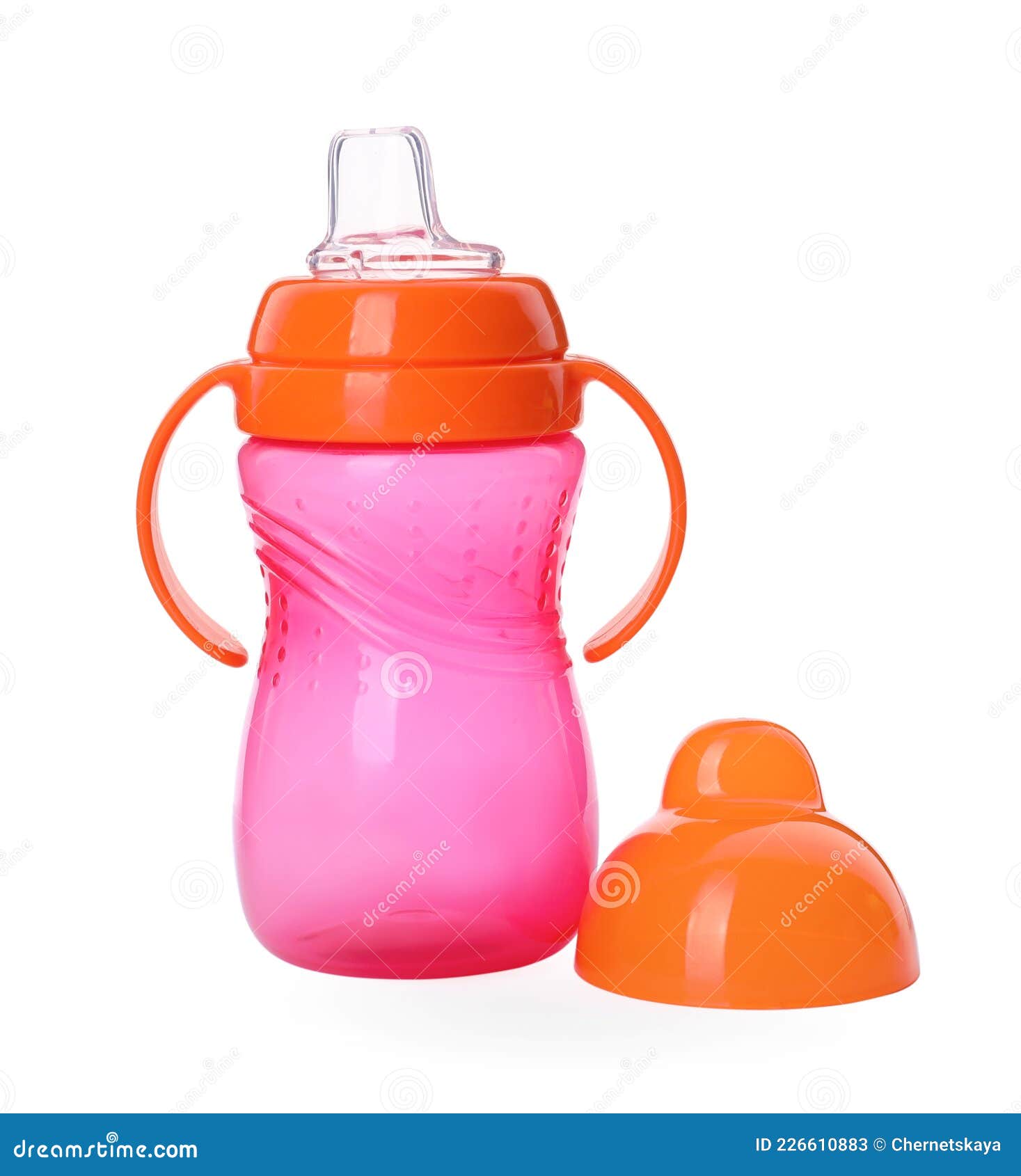 Empty Plastic Baby Bottle Isolated on White Stock Image - Image of milk ...