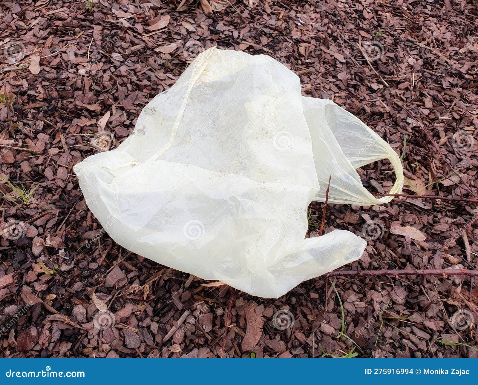 An Empty Plastic Bag on the Ground Stock Photo - Image of plastic ...