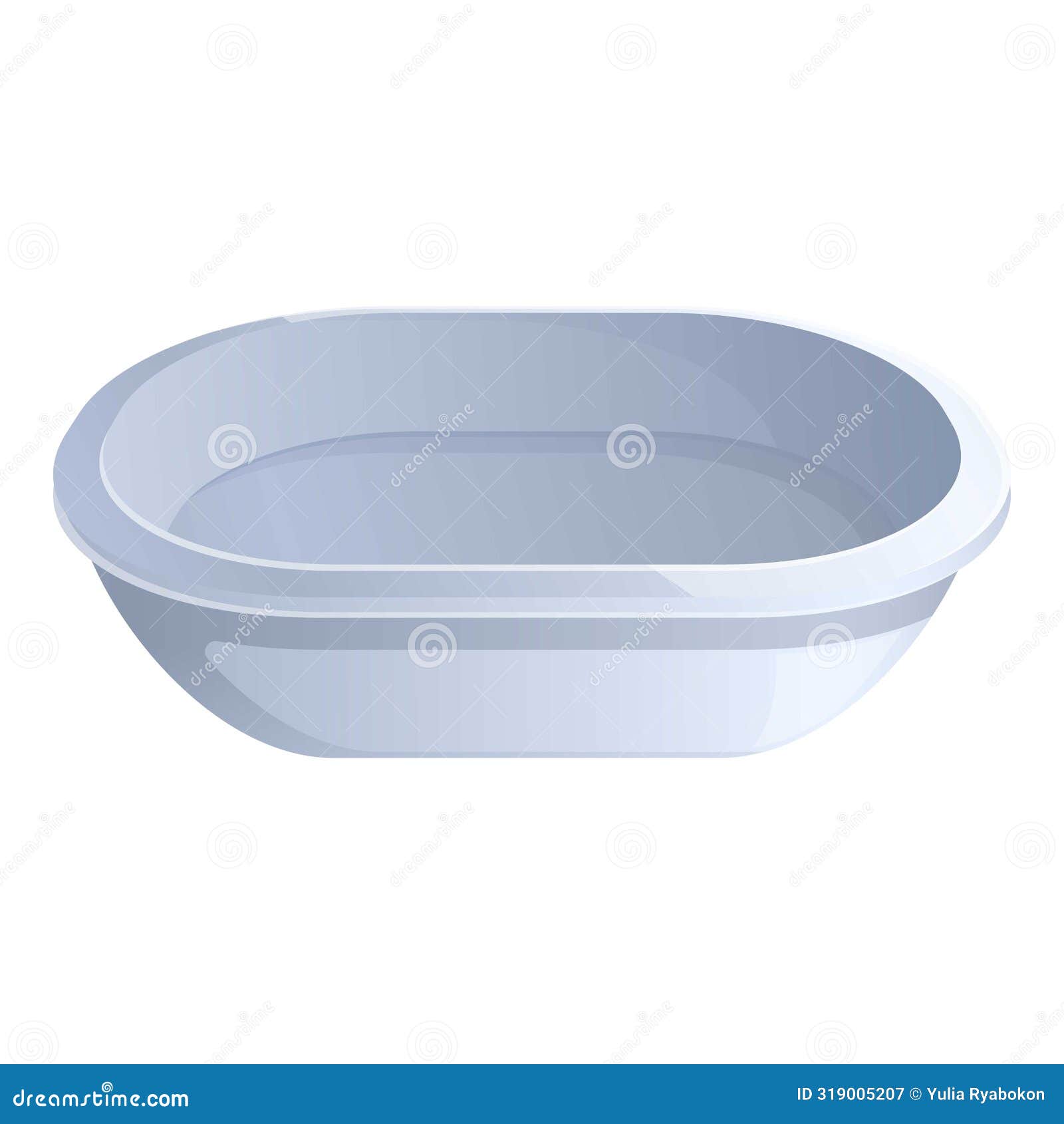 Empty Plastic Basin on White Background Stock Vector - Illustration of ...