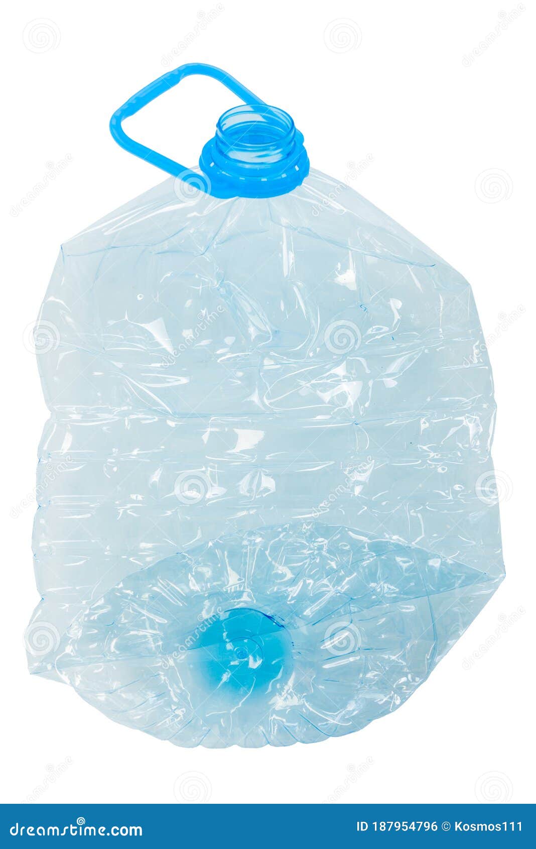 Empty Plastic Blue Bottle Isolated on White Stock Photo - Image of ...