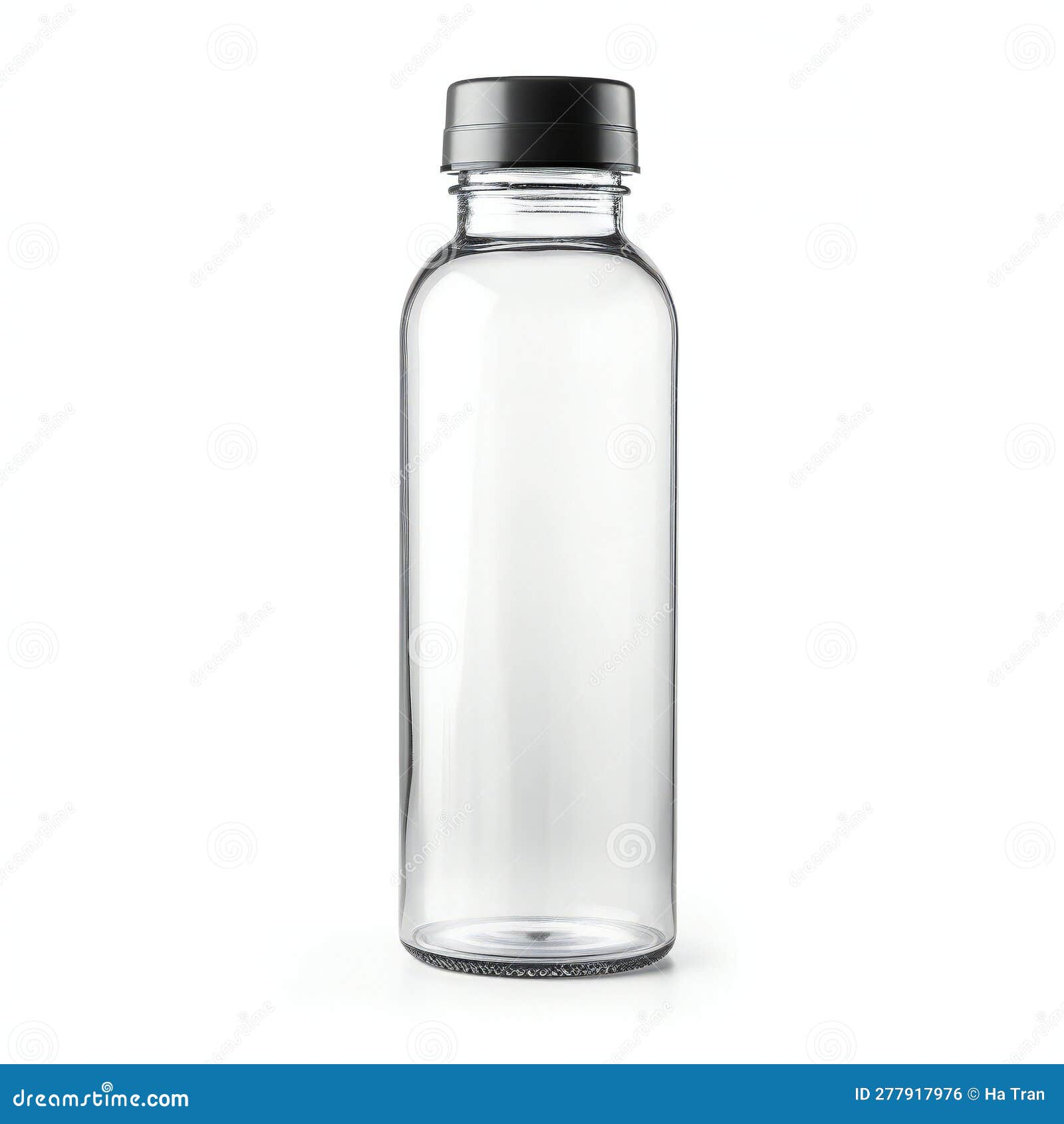 Empty Plastic Bottle with Black Cap Isolated on White Background Stock ...