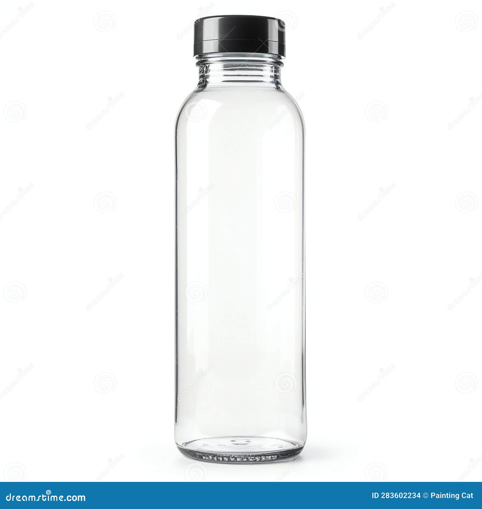 Empty Plastic Bottle with Black Cap Isolated on White Background Stock ...