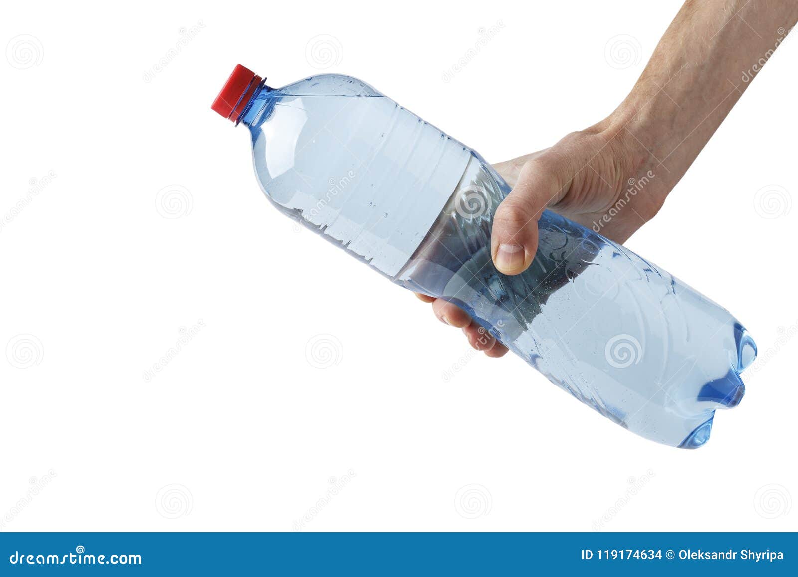 Empty Plastic Bottle in Hand Stock Photo - Image of drop, help: 119174634