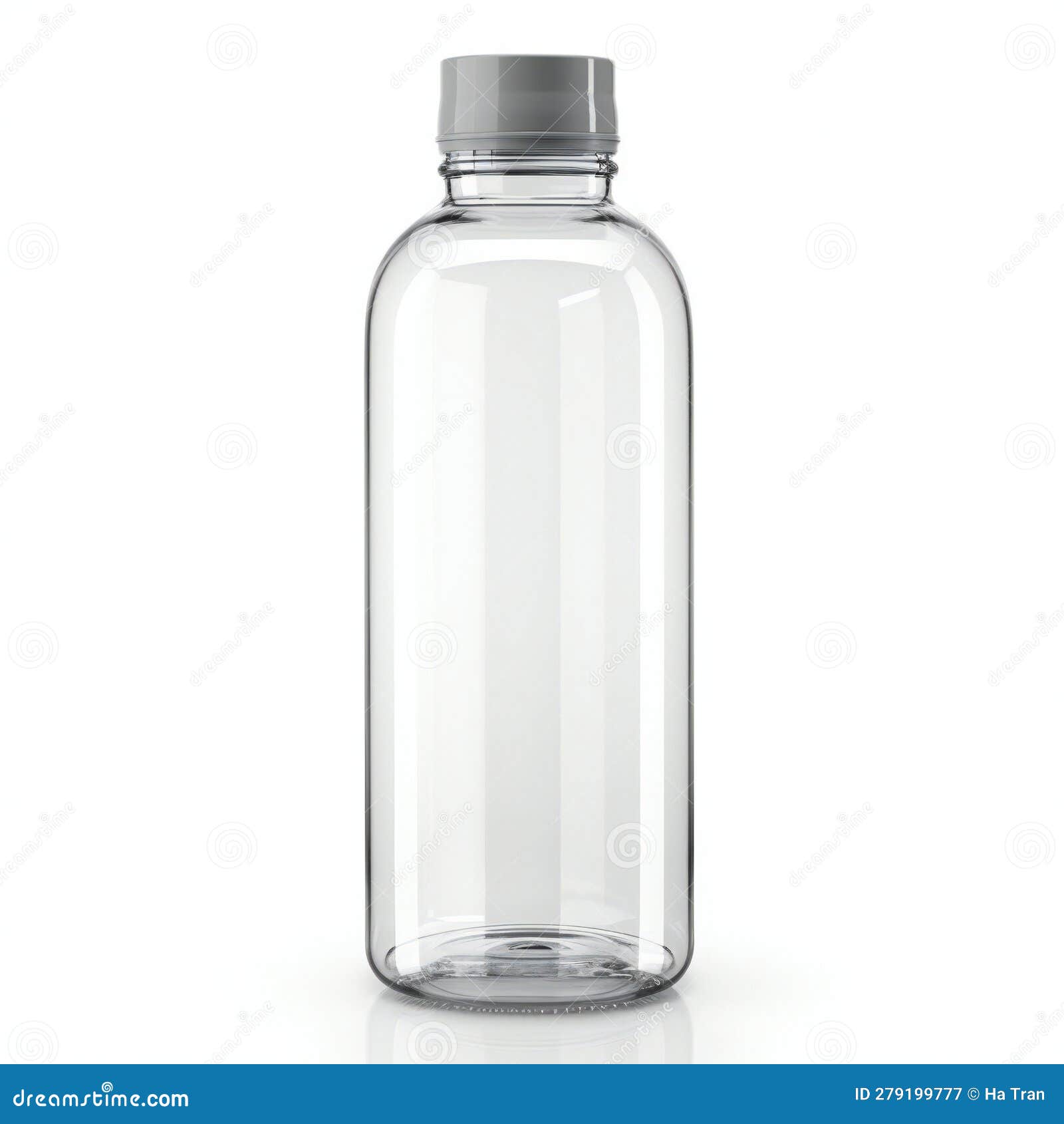 Empty Plastic Bottle Isolated on White Background, Illustration, Mock ...