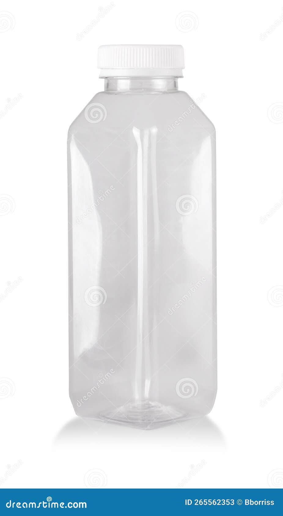 Empty Plastic Bottle with White Cap Isolated Stock Image - Image of ...