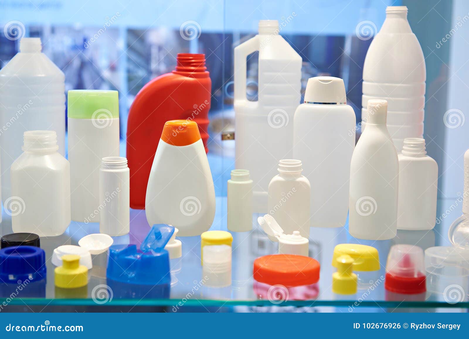Empty Plastic Bottles and Containers Stock Photo - Image of reservoir ...