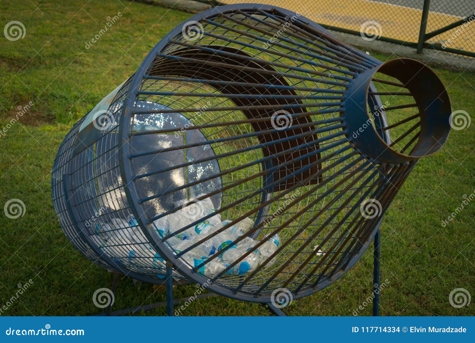 Recycling Cage for Plastic Objects. Stock Photo - Image of green, steel ...