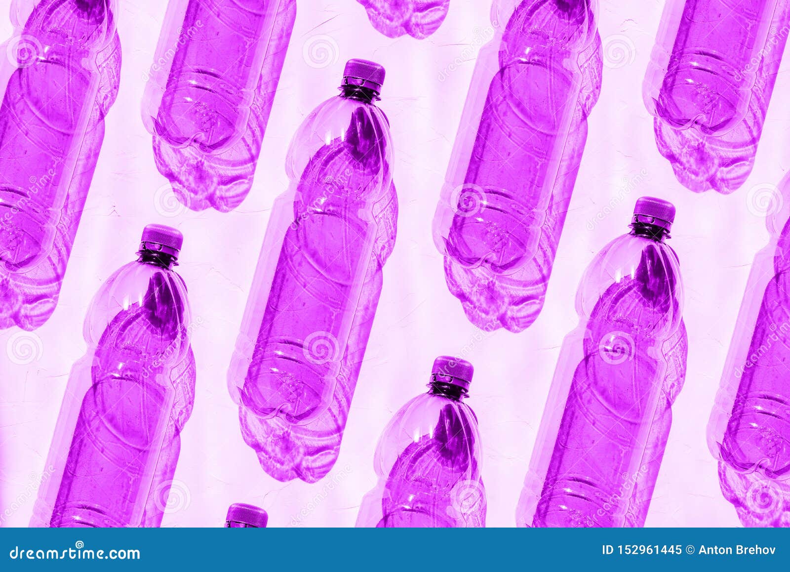 Empty Plastic Bottles of Purple. on the Plastic Bottle Shines a Bright ...