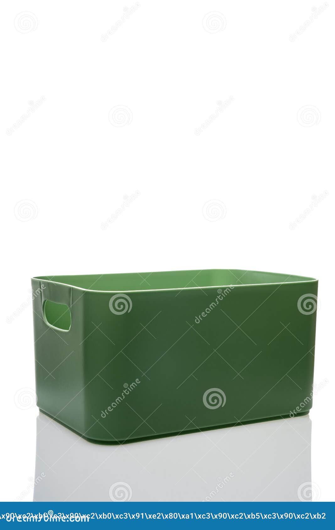 An Empty Plastic Box of Green Color is Isolated on a White Background ...