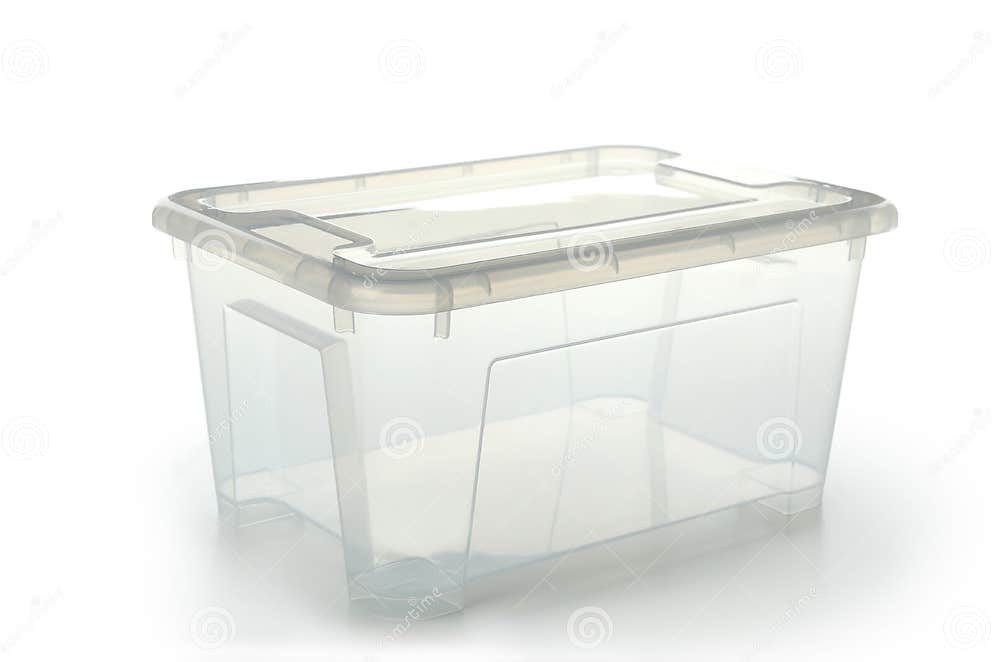 Empty Plastic Box Isolated on White Background Stock Image - Image of ...