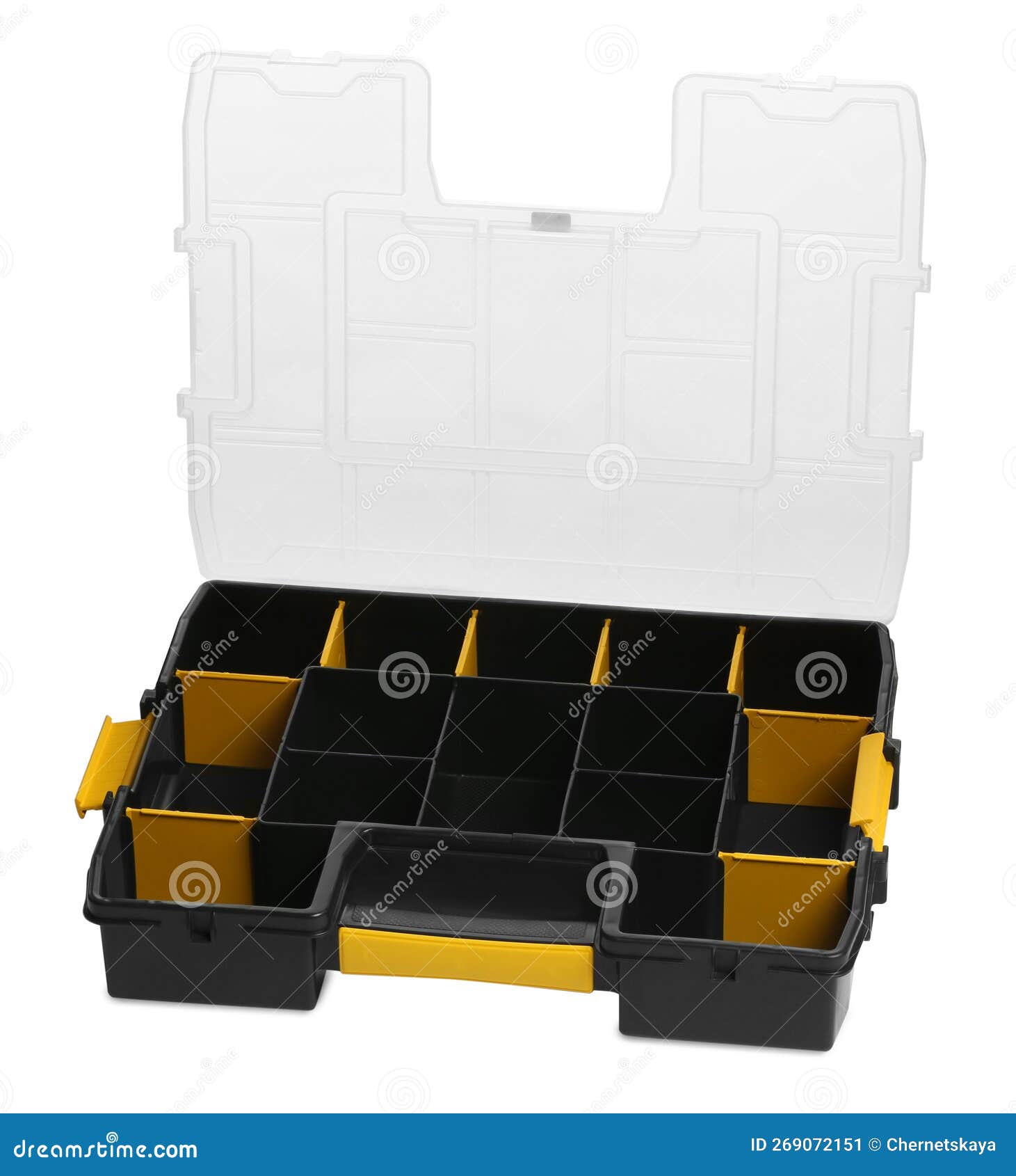 Empty Plastic Box for Tools Isolated on White Stock Image - Image of ...