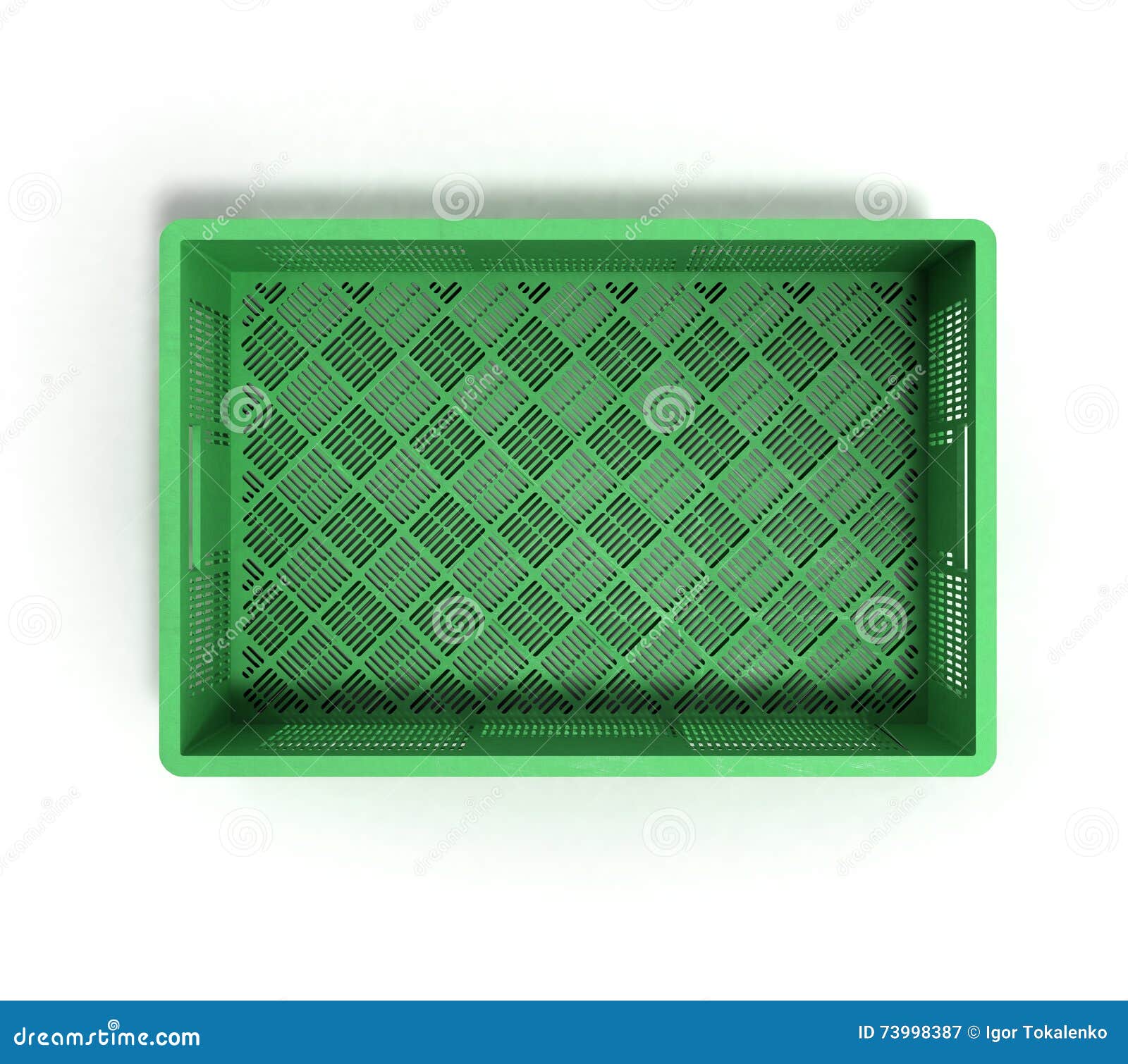 Empty Plastic Box Top View 3d Render on White Stock Illustration ...