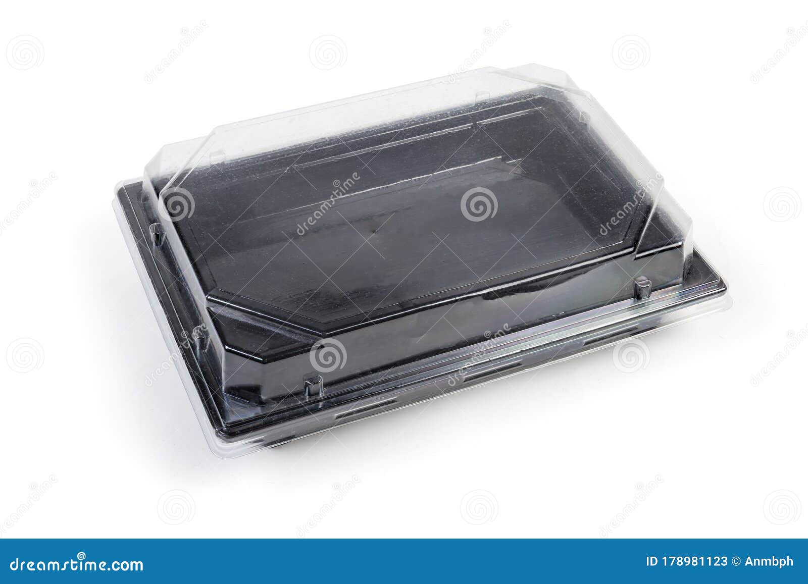 Empty Plastic Box with Transparent Lid on a White Background Stock ...