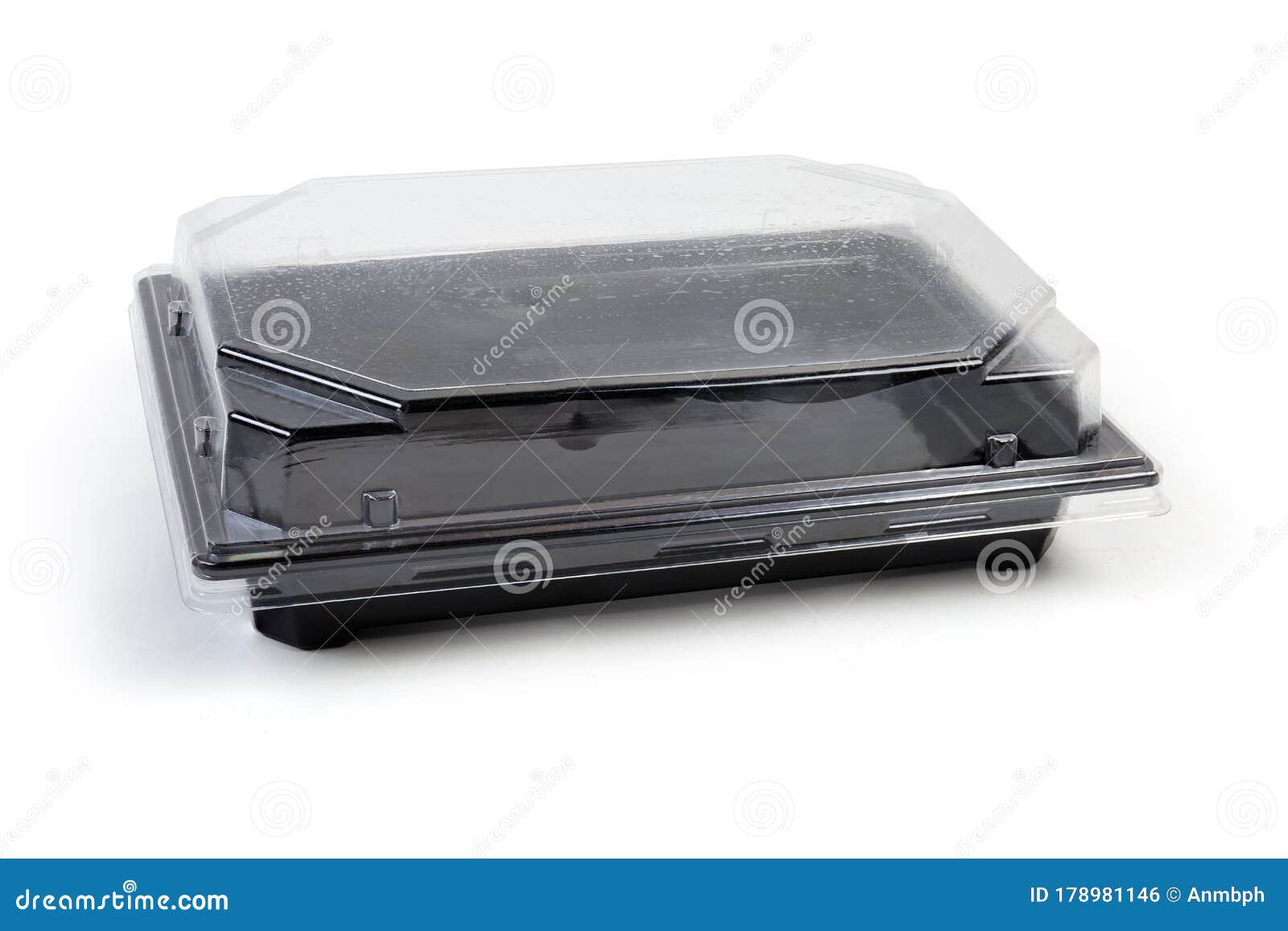 Empty Plastic Box with Transparent Lid on a White Background Stock ...