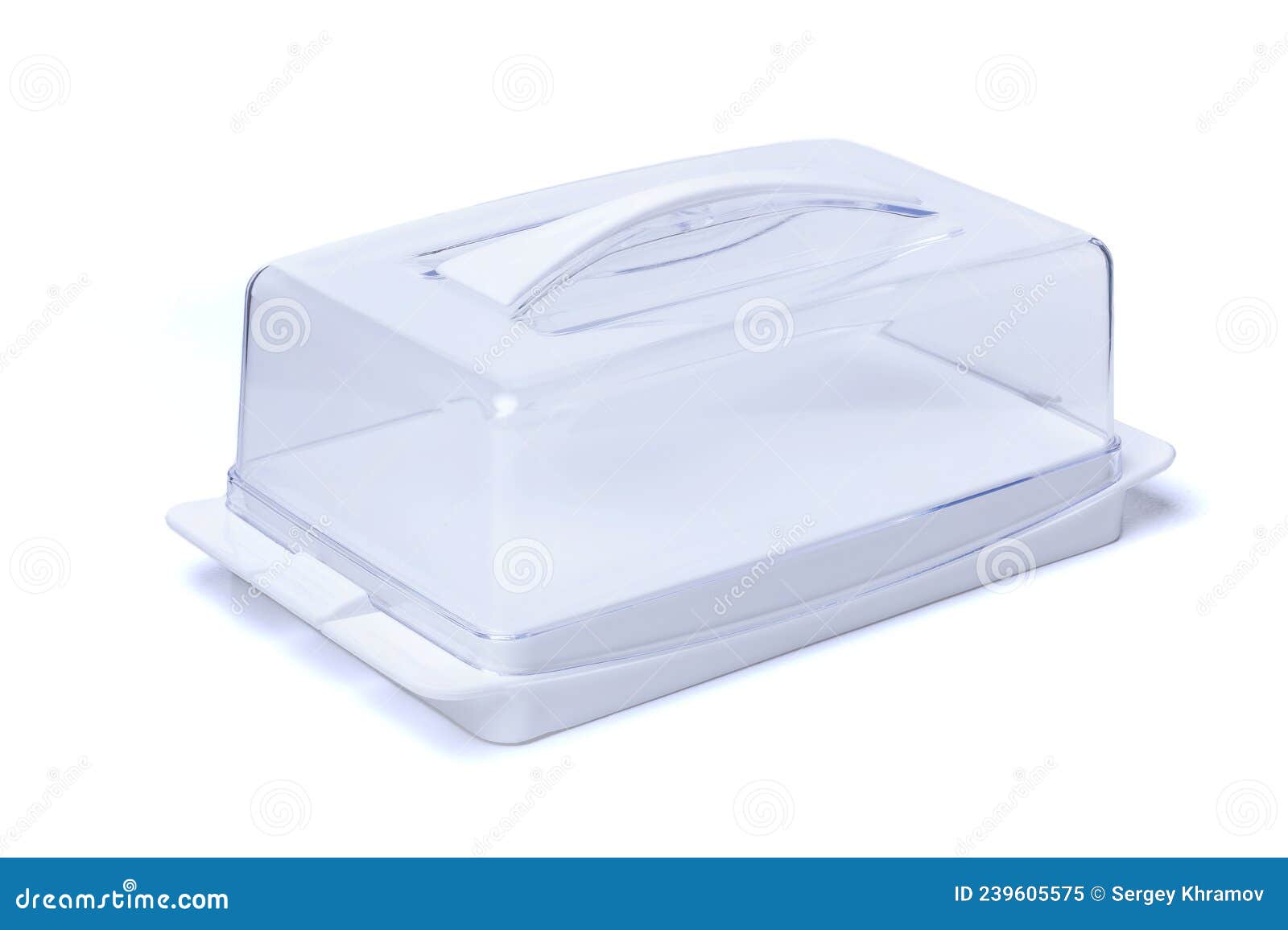 Empty Plastic Butter Container Insulated on White Background Stock ...