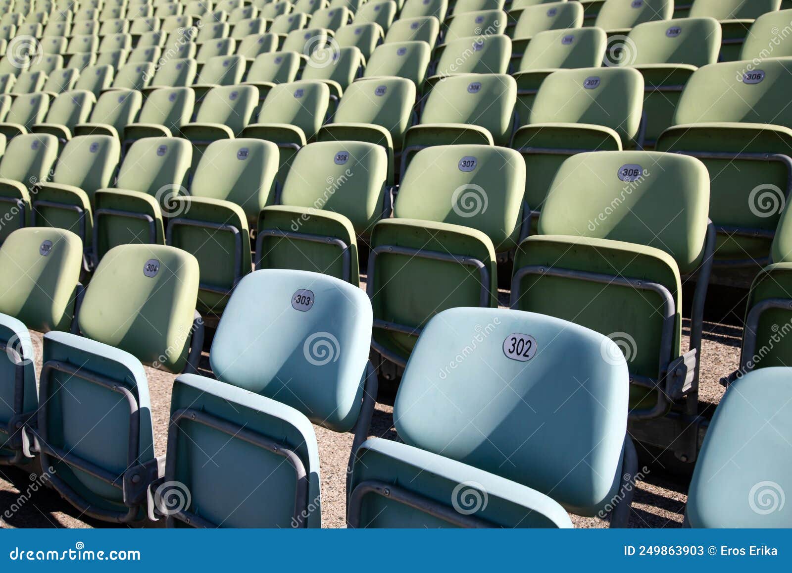 Empty Plastic Chairs at the Stadium Editorial Stock Photo - Image of ...
