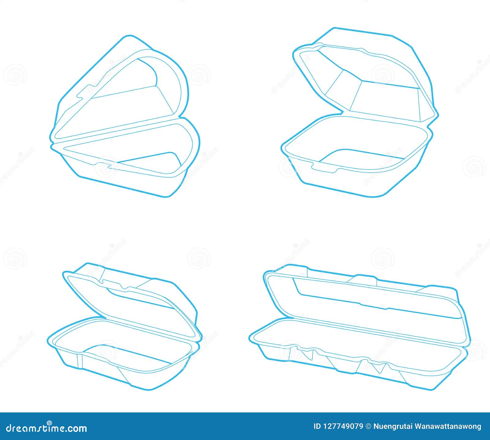 Empty Plastic Container with White Background. SET 4 Stock Vector ...