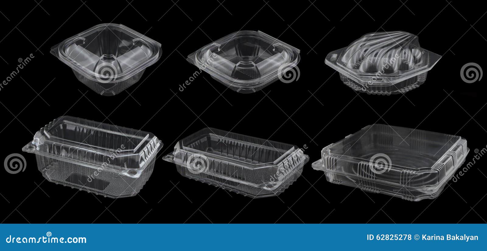 Empty Plastic Containers Isolated on Black Stock Photo - Image of empty ...