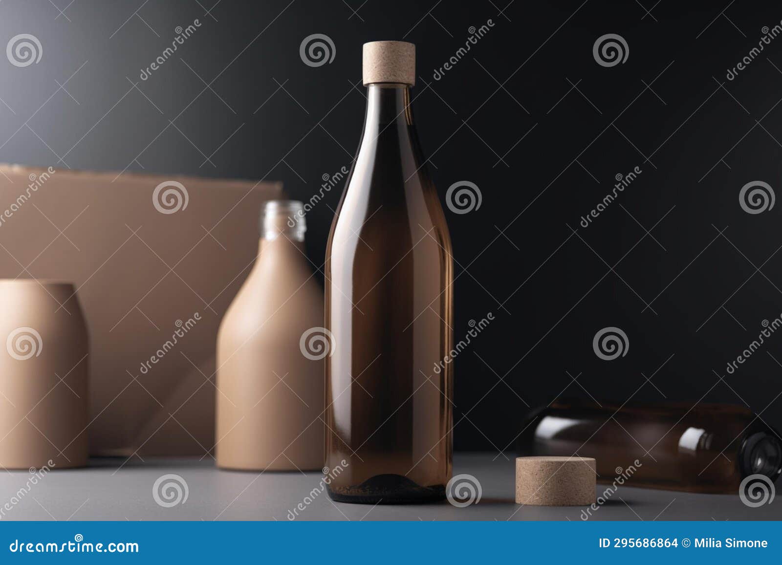 Empty Plastic and Craft Bottle Pack on White Background Stock ...