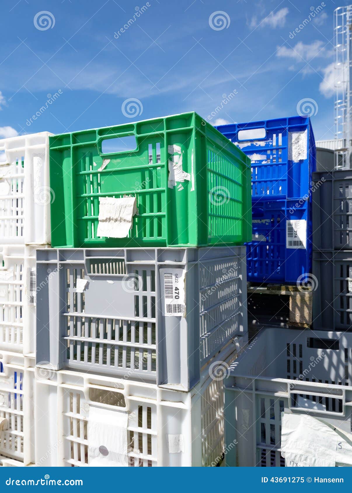 Empty plastic crates stock image. Image of squares, multicolor - 43691275