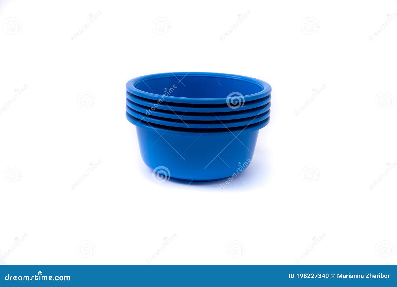 Empty Plastic Deep Plates of Different Colors on a White Background ...