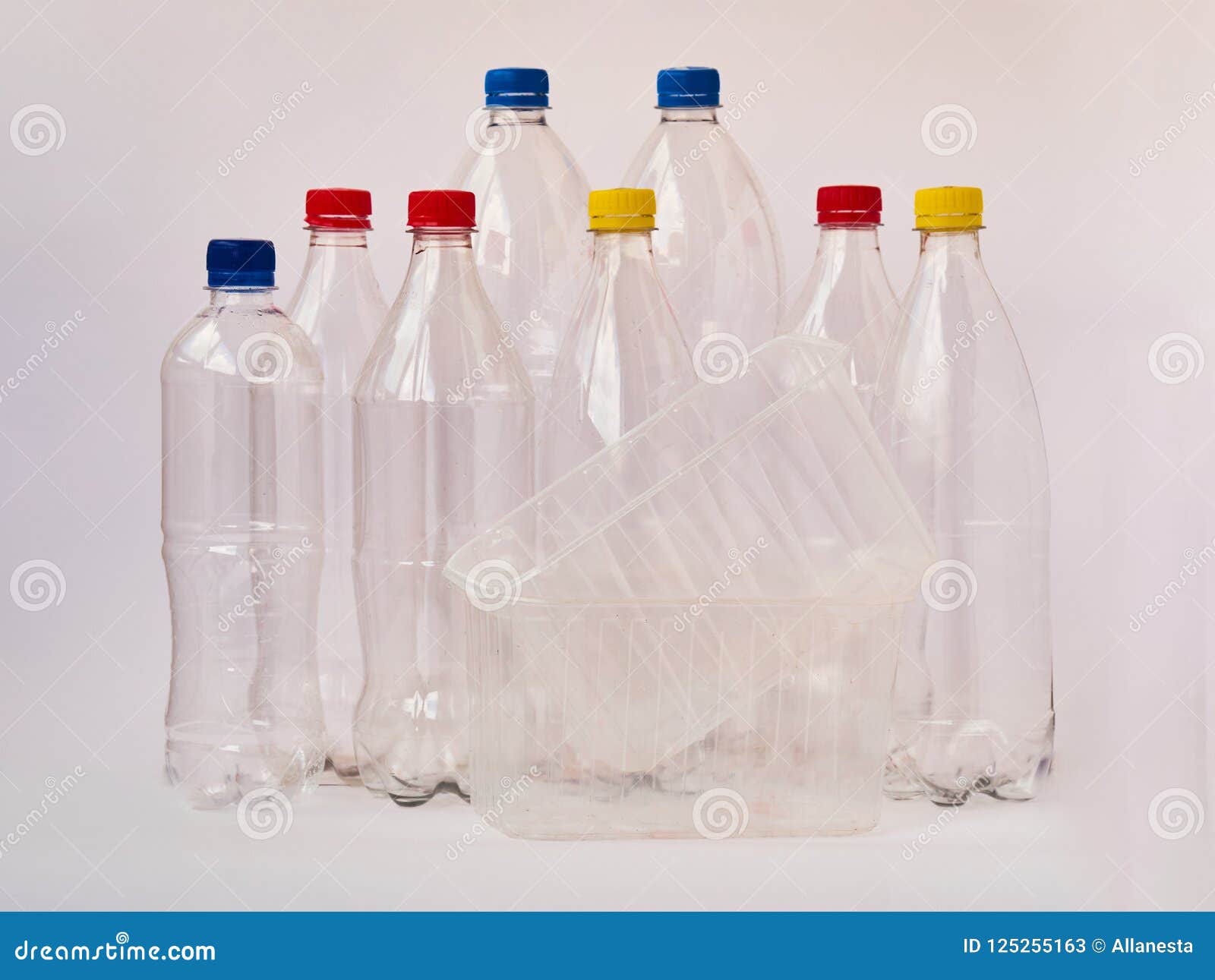 Empty Plastic Drinking Bottles Ready for Recycling. Environmental ...