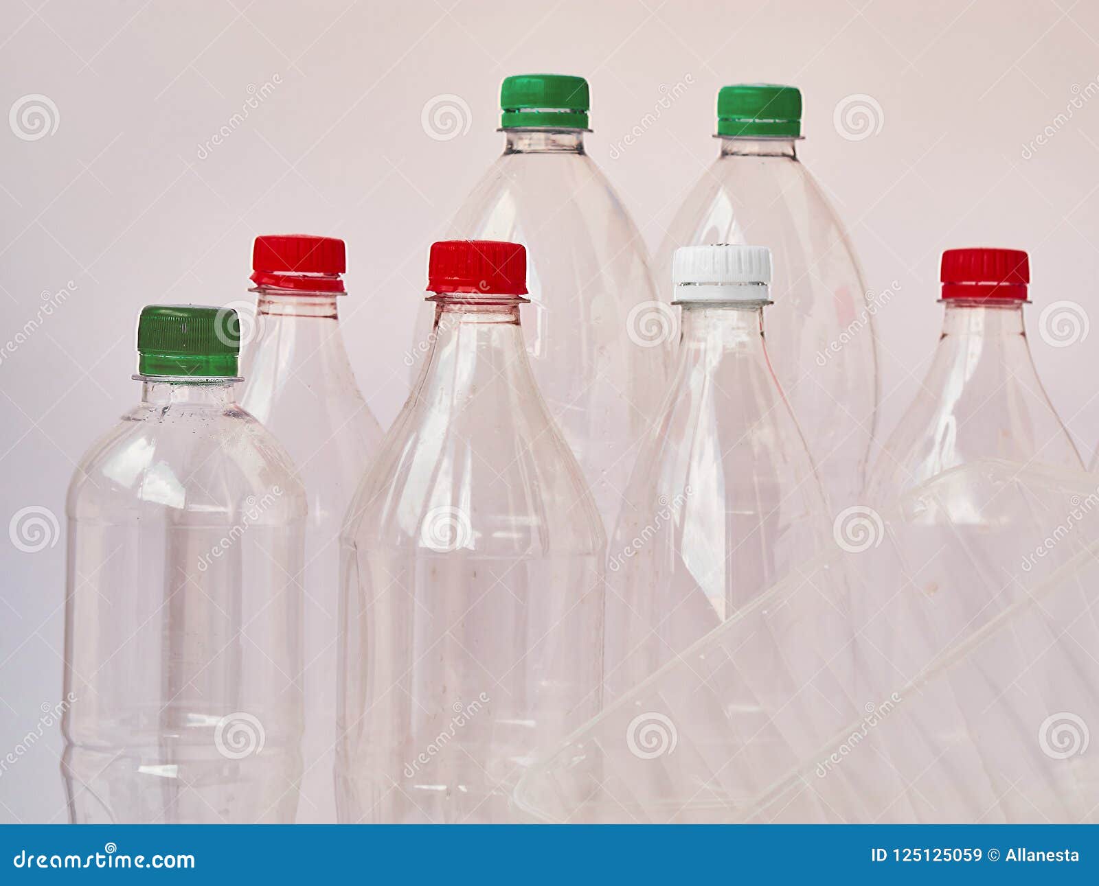 Empty Plastic Drinking Bottles Ready for Recycling. Environmental ...