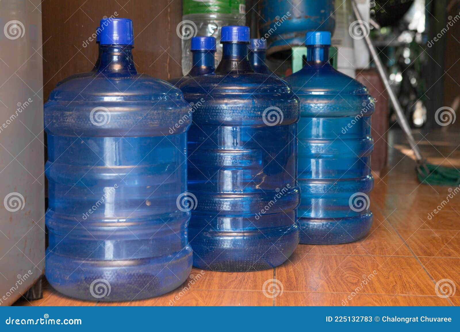 Empty Plastic Drinking Water Tanks on the Floor Stock Image - Image of ...