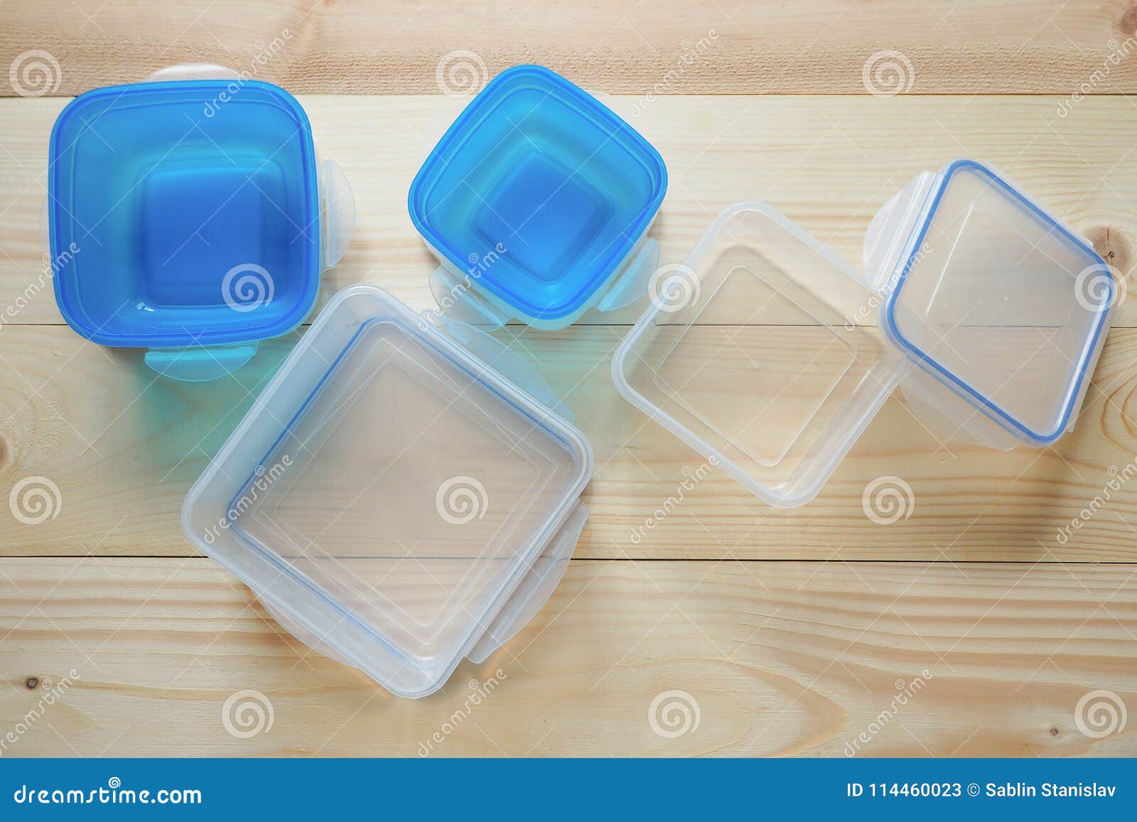 Empty Plastic Food Storage Containers. the Concept of Long-term Storage ...