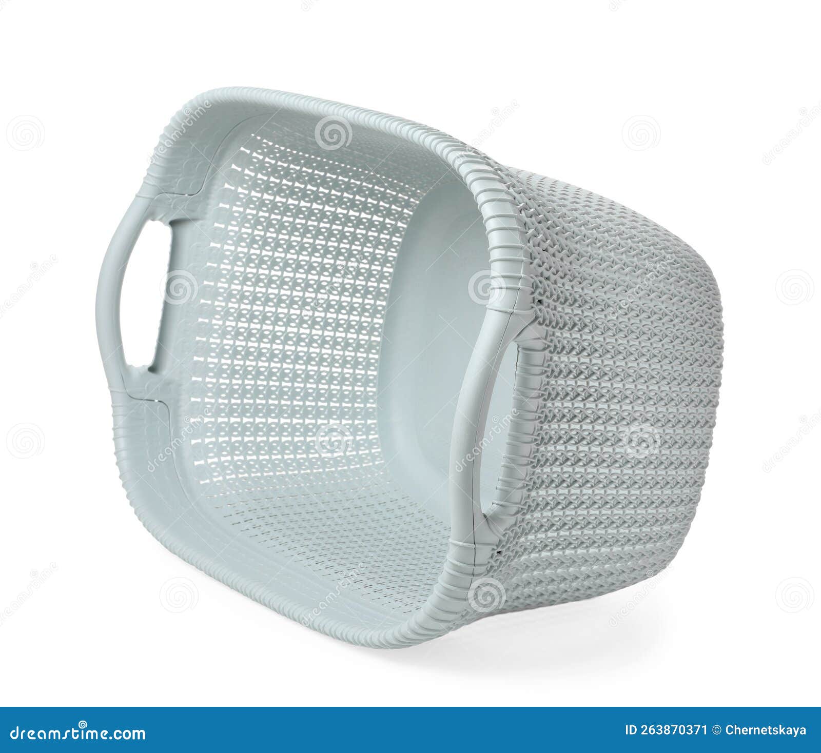 Empty Plastic Laundry Basket Isolated on White Stock Image - Image of ...