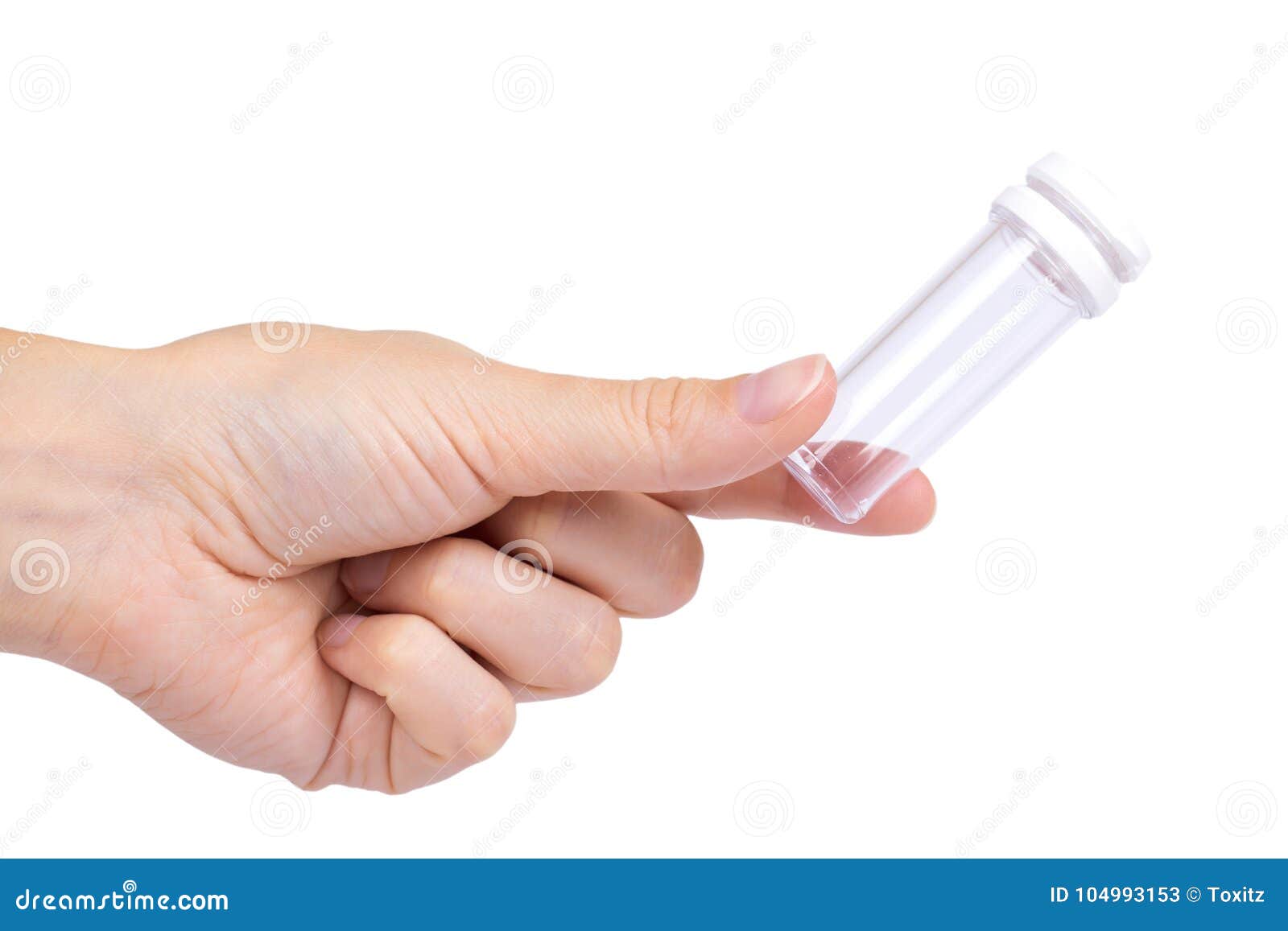 Two Sterile Transparent Blank Plastic Containers For Stool Analysis ...