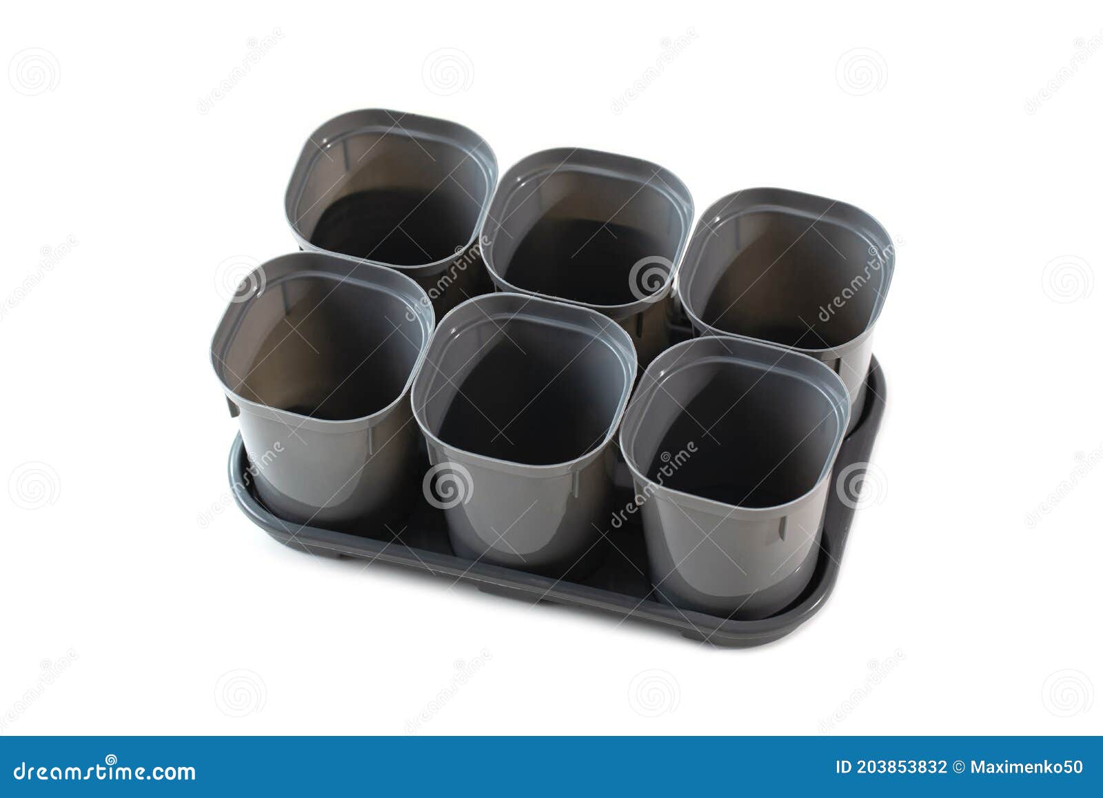 Empty Plastic Plant Pots Isolated on White Stock Photo - Image of ...