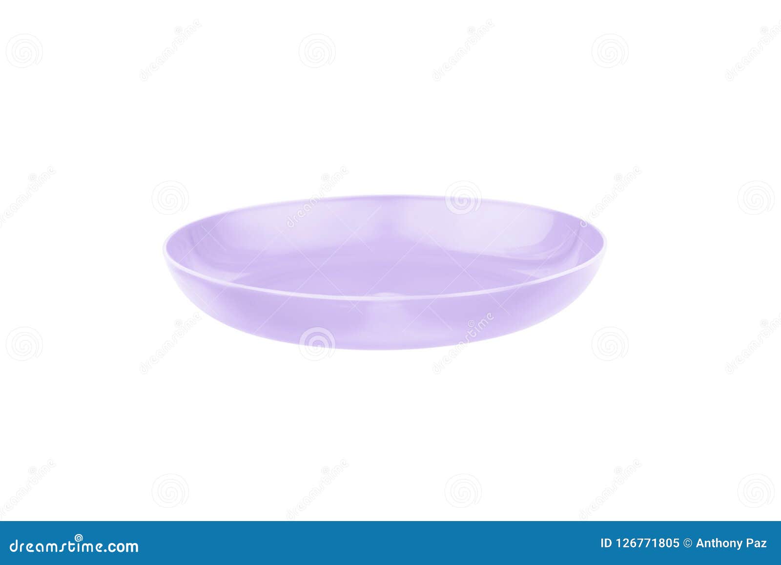 Empty Plastic Round Plate Isolated on White Stock Image - Image of ...