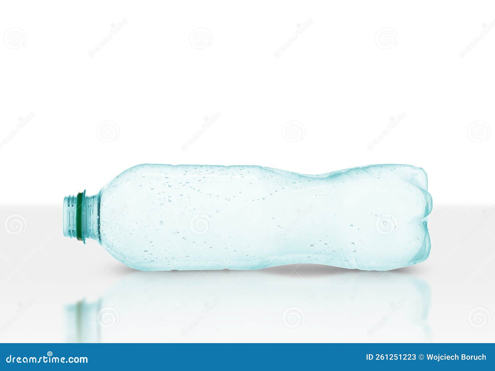 Empty Plastic Water Bottle Horizontally Stock Image - Image of drops ...