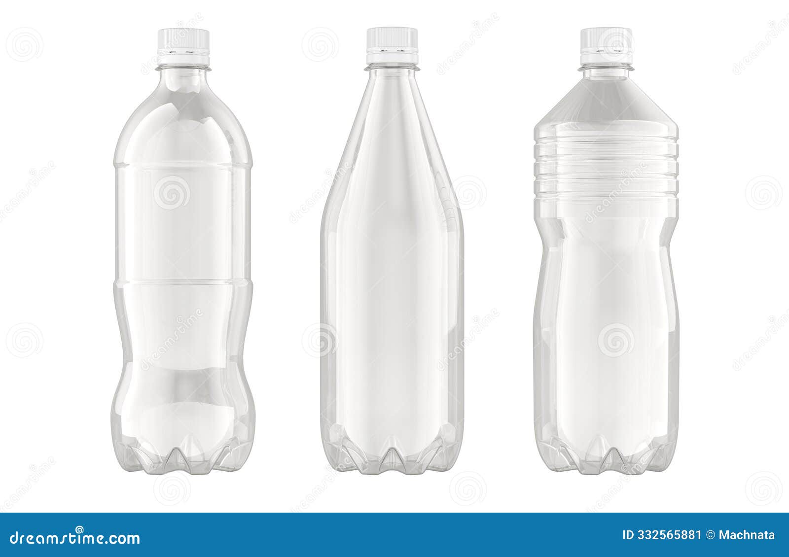Water Bottles Made Of Plastic In Circle Banner Vector Illustration ...