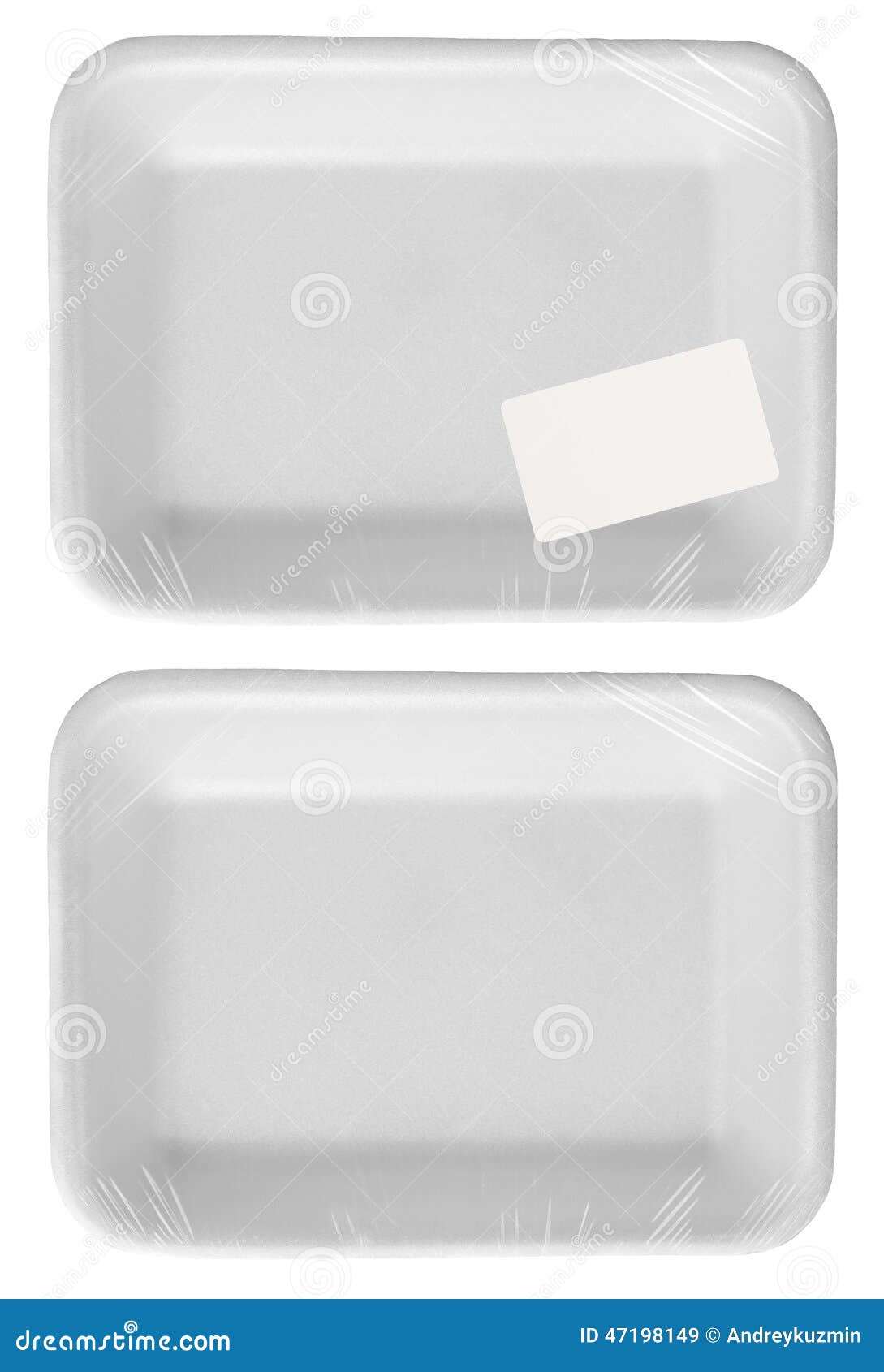Empty Plastic Wrapped Food Container with Price Stock Image - Image of ...