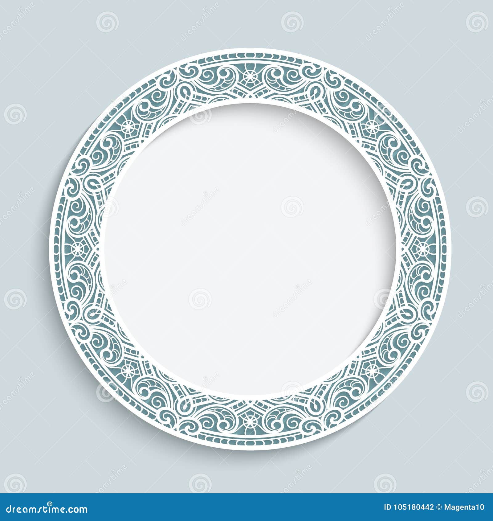 Empty Plate with Border Ornament Stock Vector - Illustration of elegant ...