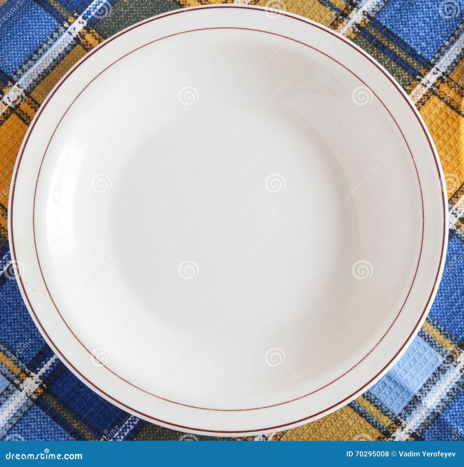 Empty plate stock photo. Image of tablecloth, rustic - 70295008