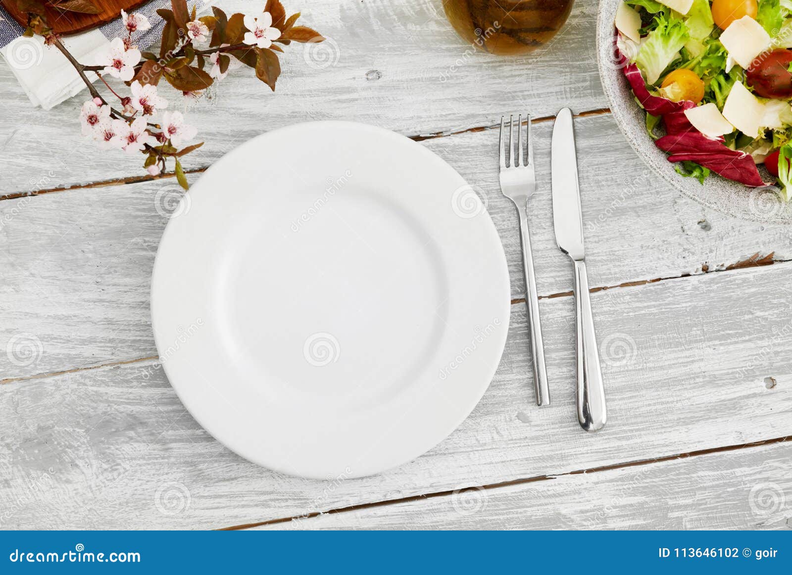 Empty Plate on Dinner Table Stock Photo - Image of people, high: 113646102