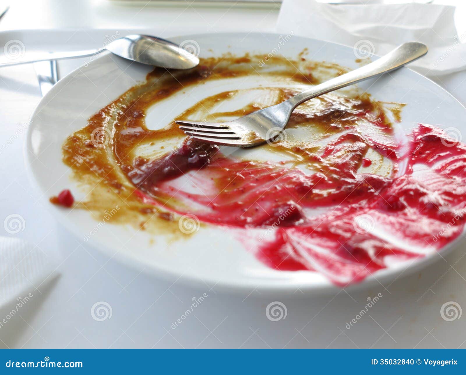 Empty Plate Dirty after Dinner. Stock Photo - Image of gone, dishware ...