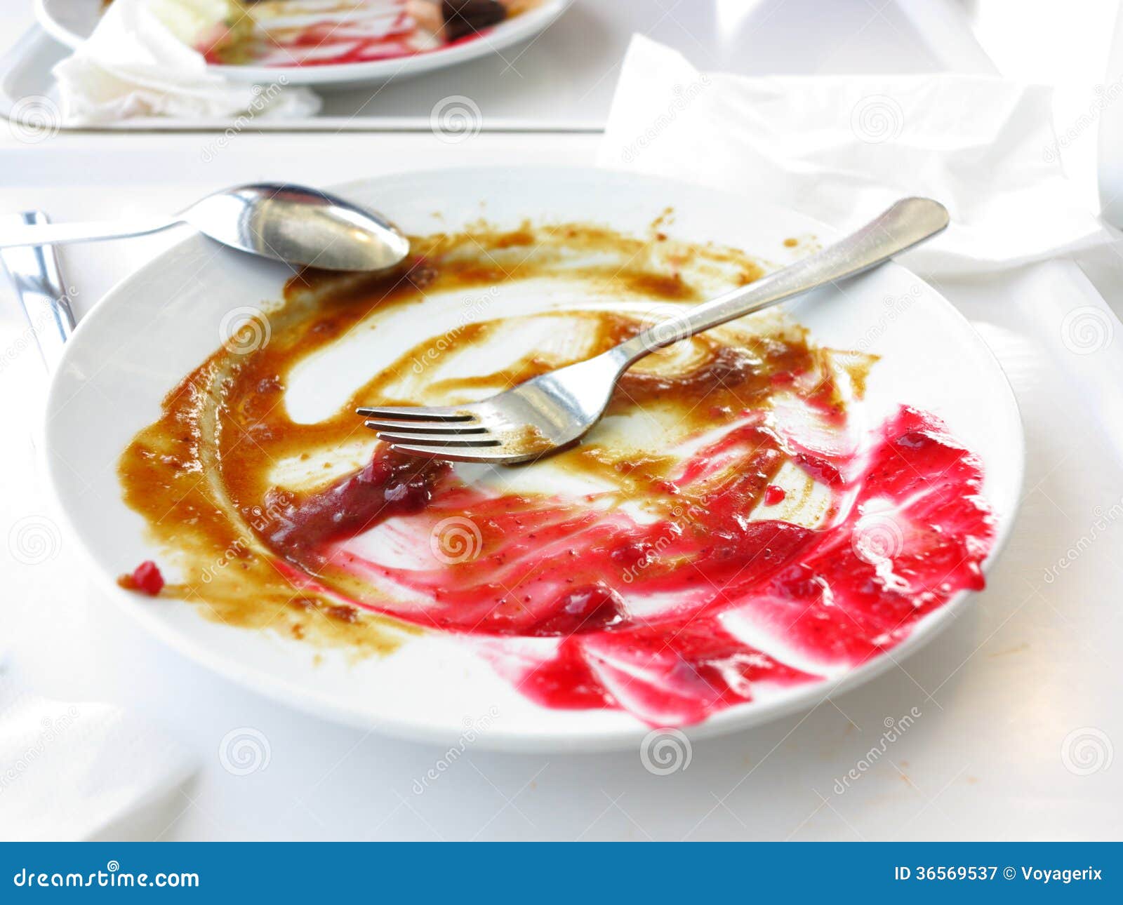 Empty Plate Dirty after Dinner. Stock Image - Image of hastily ...