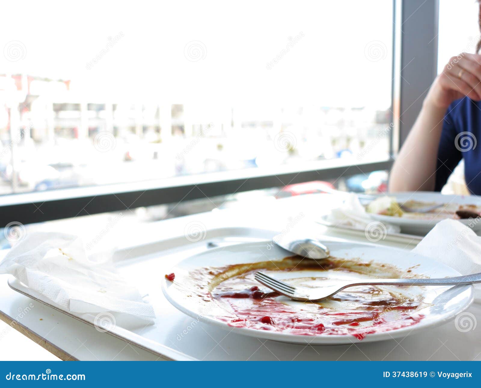 Empty Plate Dirty after Dinner. Stock Image - Image of leftover, messy ...