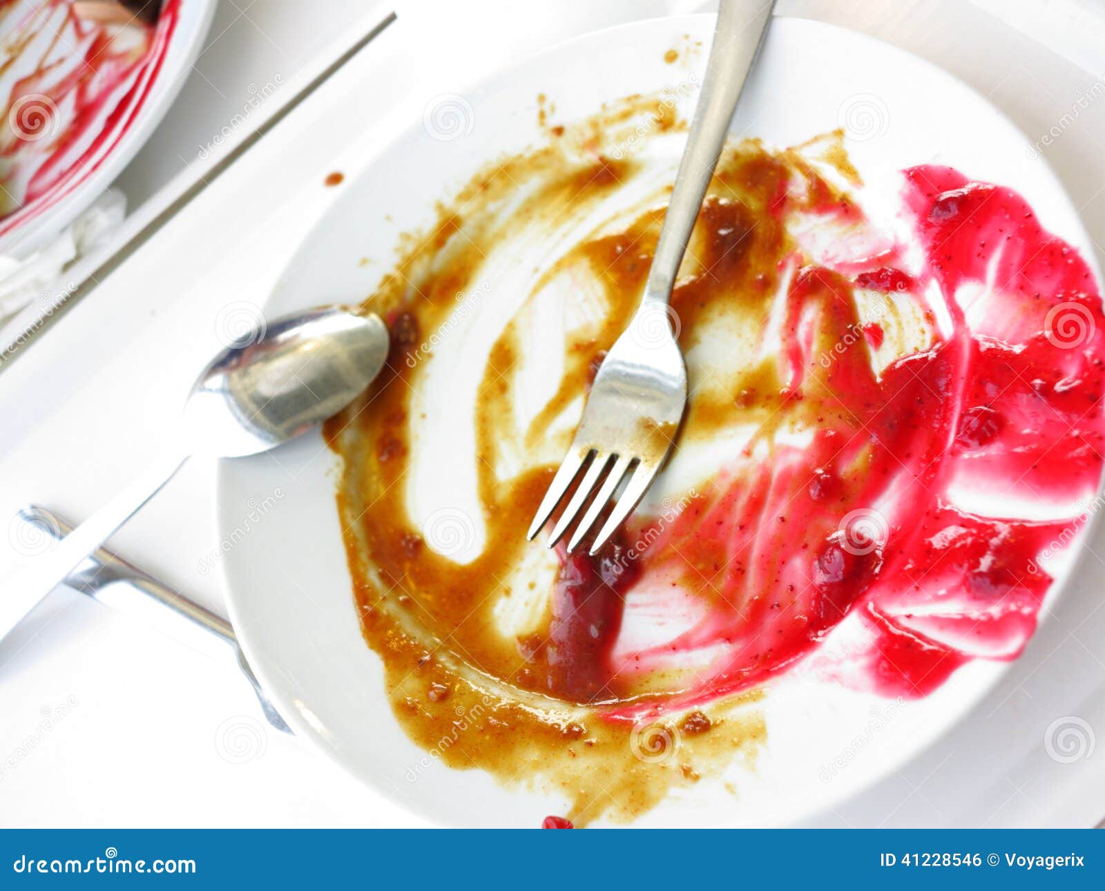 Empty Plate Dirty after Dinner. Stock Photo - Image of messy, gone ...