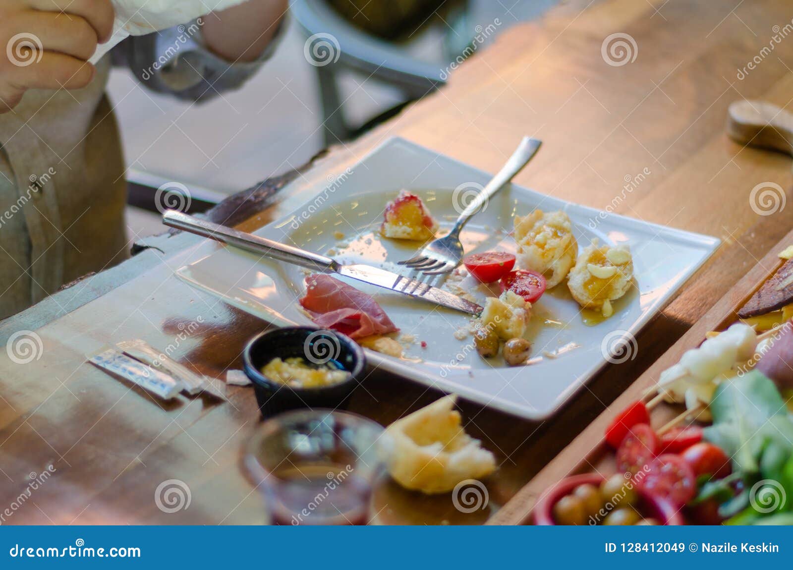 Empty Plate, Dirty Plate after the Breakfast is Finished. Stock Image ...