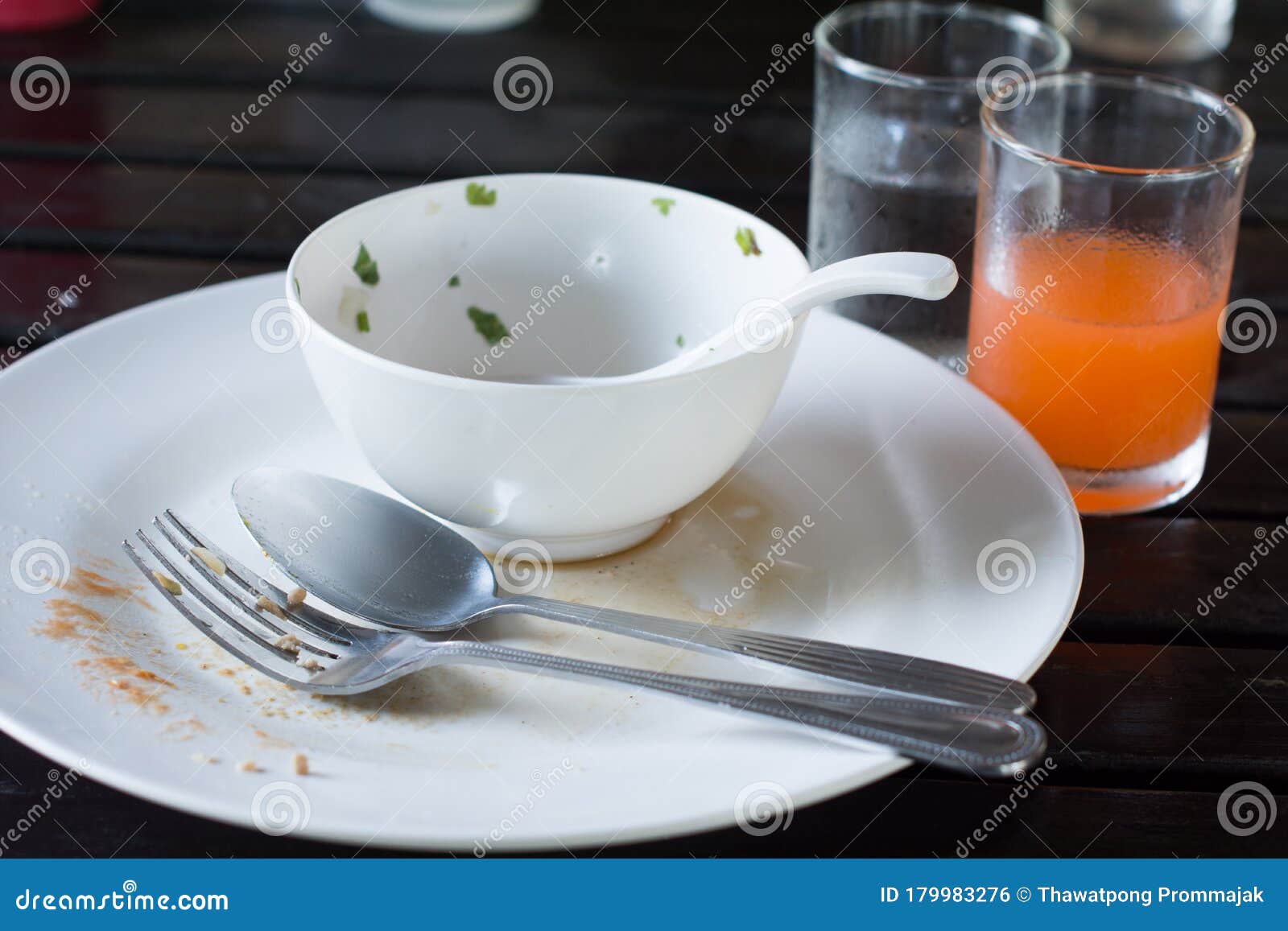 Empty plate after eating stock photo. Image of crockery - 179983276