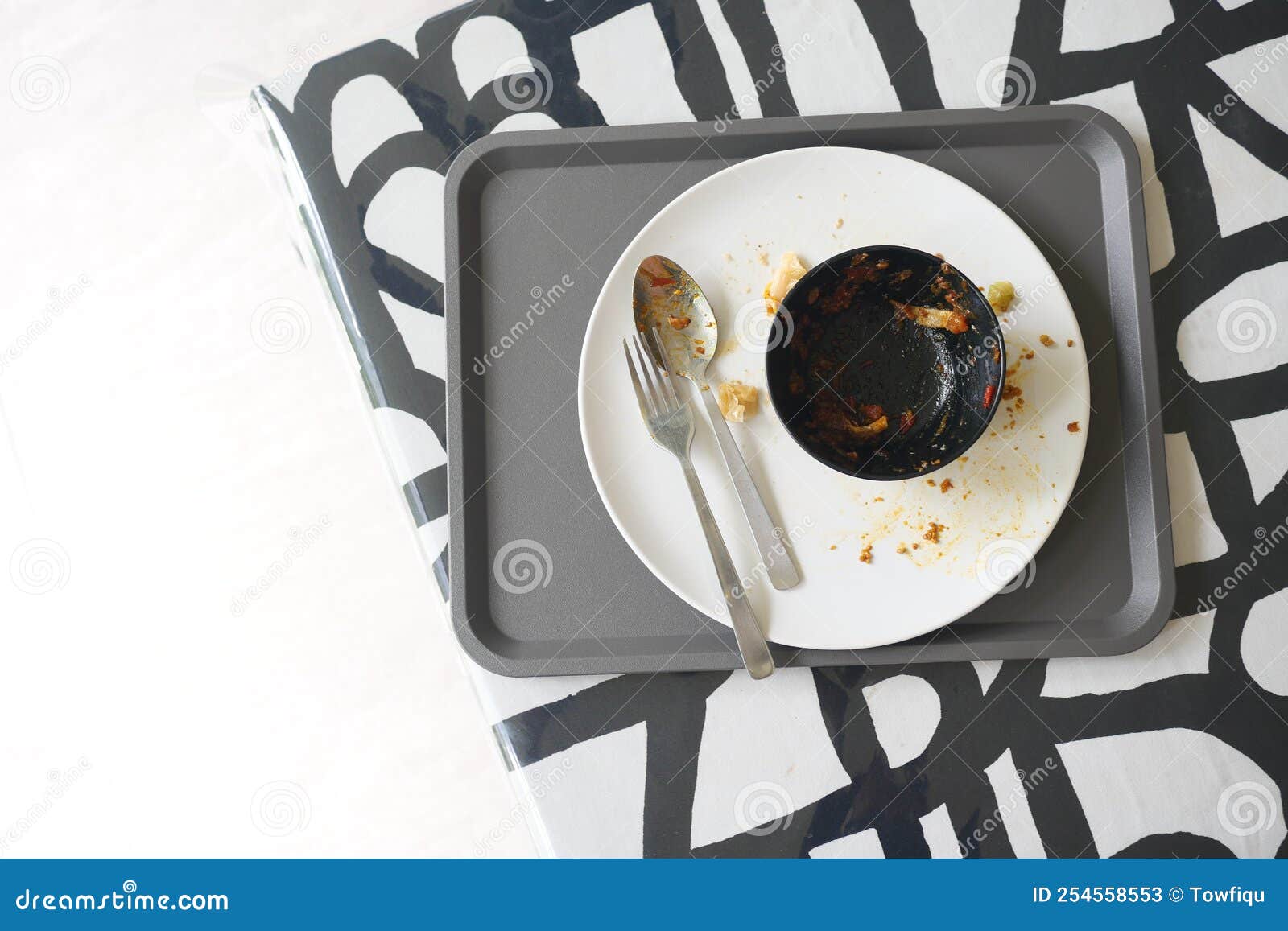 Empty Plate after Eating on Table Stock Image - Image of used, cutlery ...