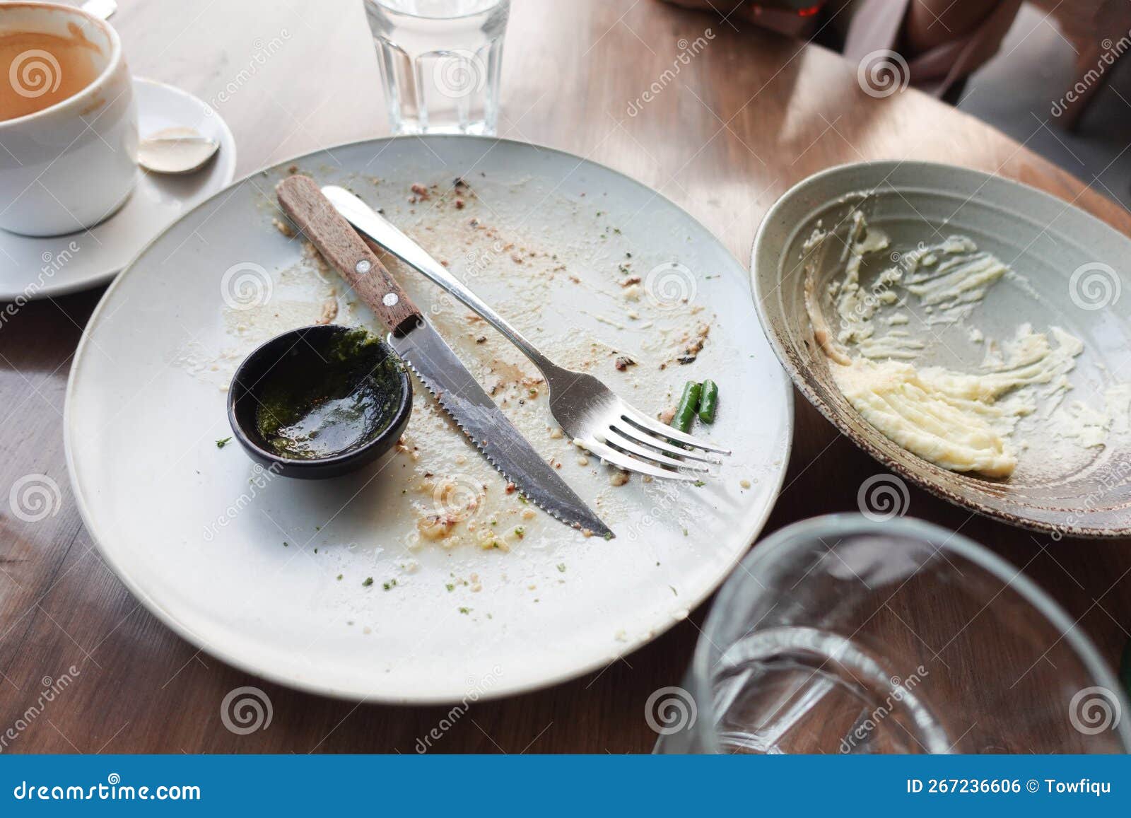 Empty Plate after Eating on Table Stock Photo - Image of concept ...
