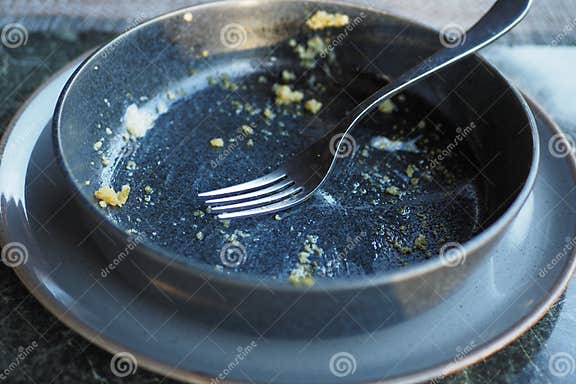 Empty Plate after Eating on Table Stock Image - Image of cleanup, home ...